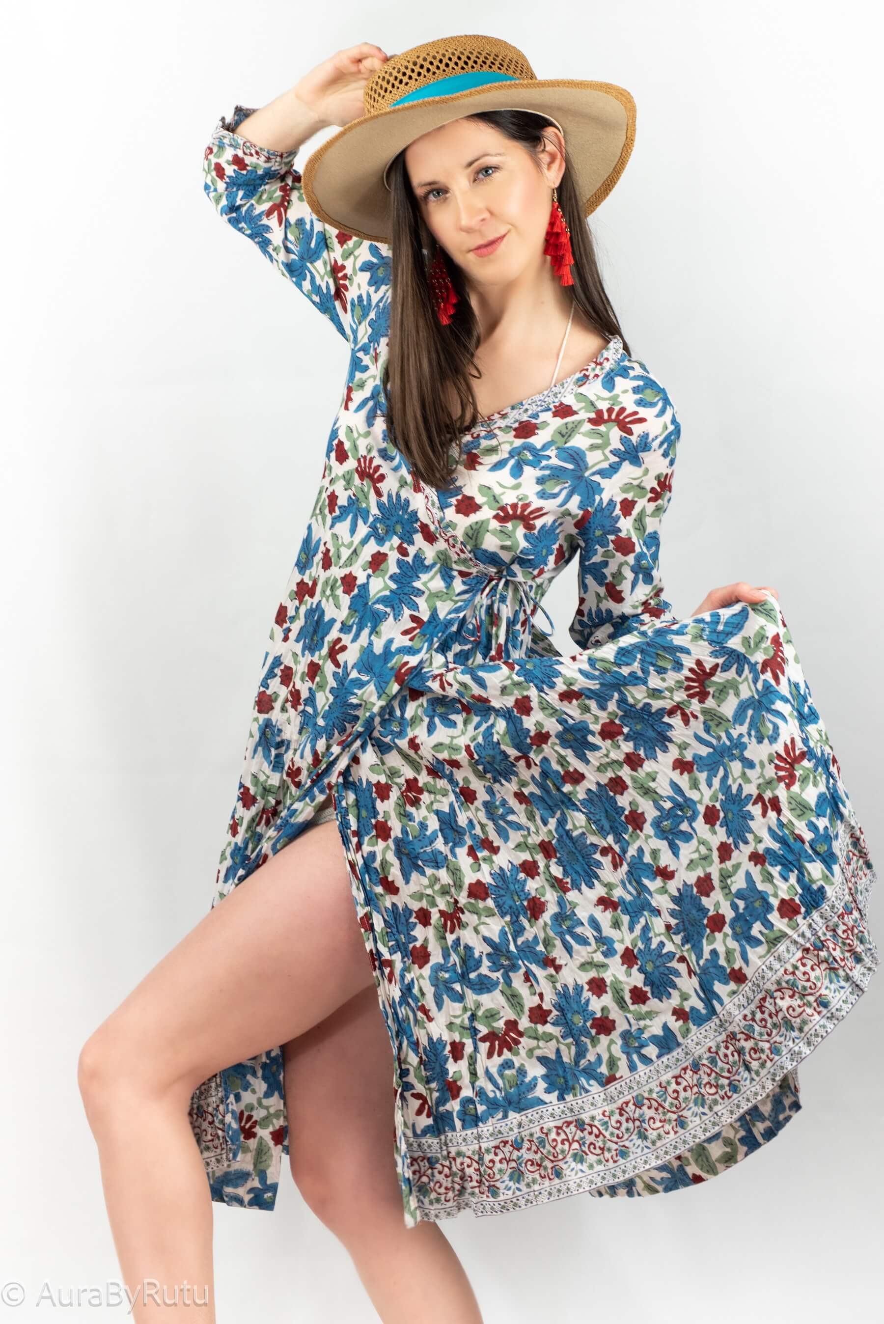 Crush Wrap Knotted Dress – Aura by Rutu